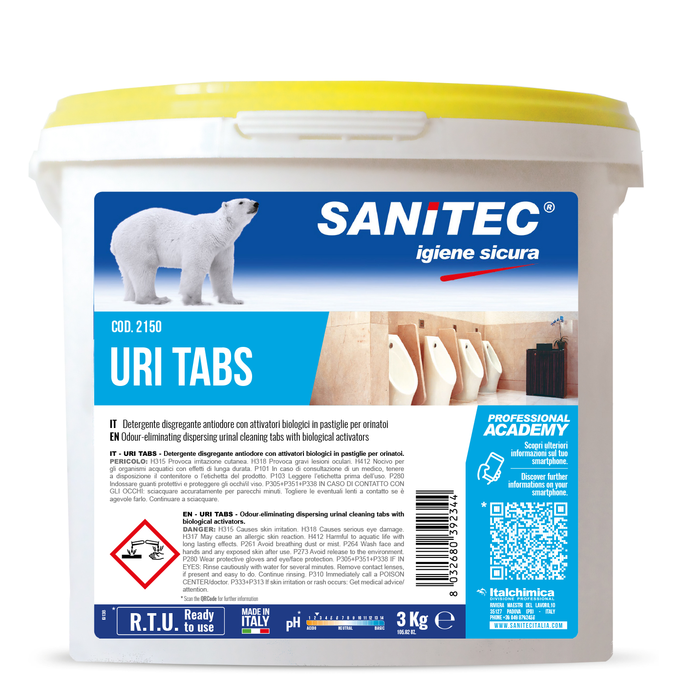 Descaling cleaning tablets for urinals